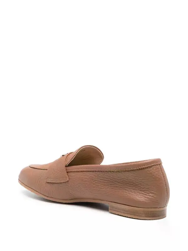 Casadei Antilope Leather Loafers - Brown