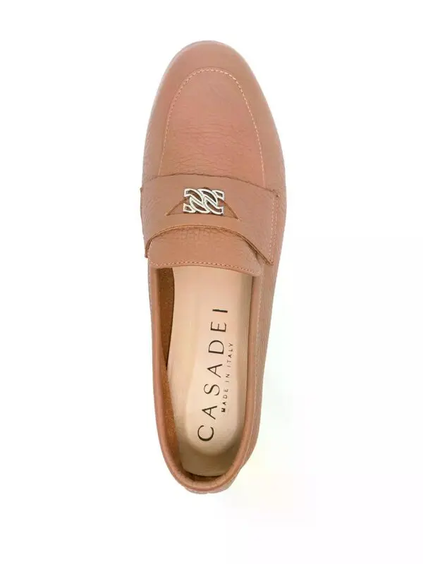 Casadei Antilope Leather Loafers - Brown