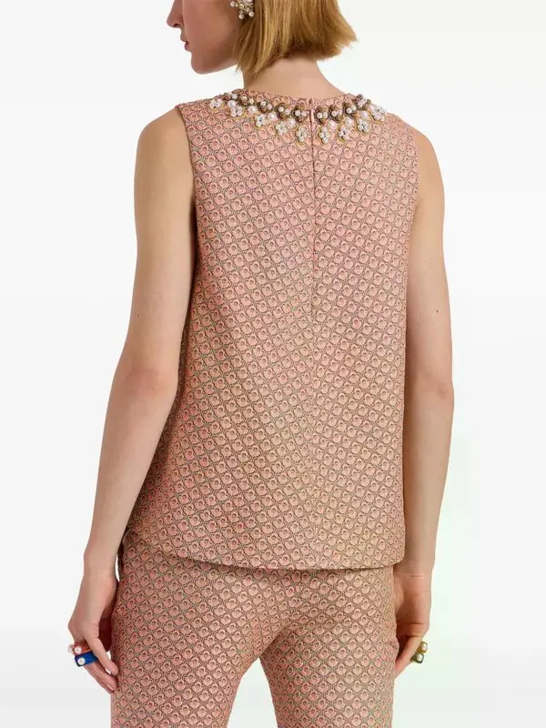 La DoubleJ La Scala Embroidered Top - Pink