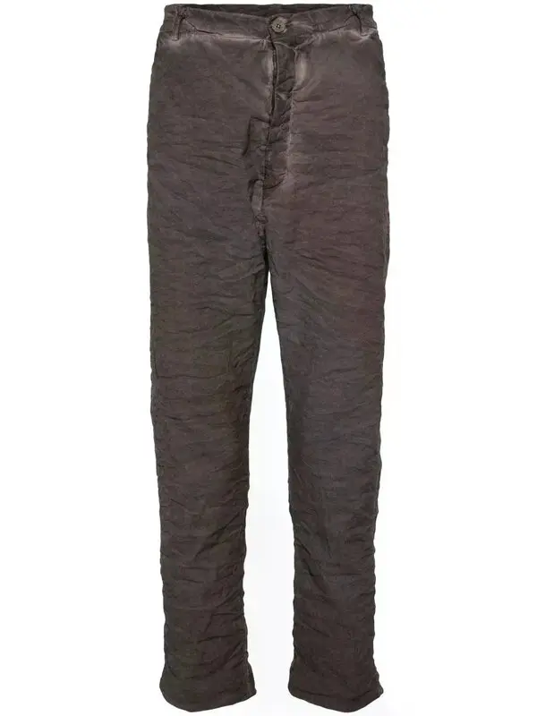 POÈME BOHÉMIEN Crease-effect Straight Trousers - Grey