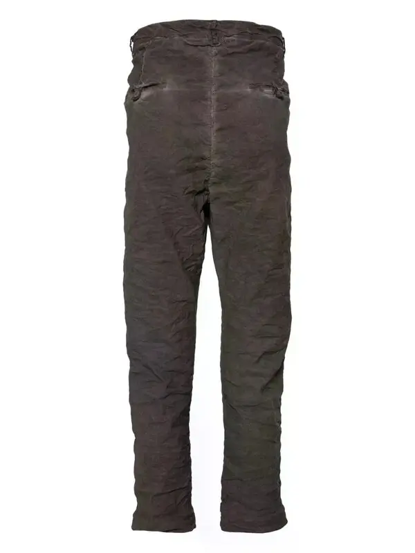 POÈME BOHÉMIEN Taupe Cotton Blend Crease-effect Trousers