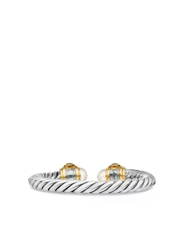 David Yurman 18kt Yellow Gold And Sterling Renaissance Pearl And Diamond Ring
