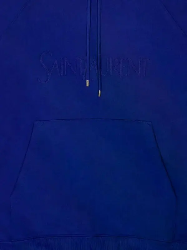 Saint Laurent Logo-embroidered Cotton Hoodie