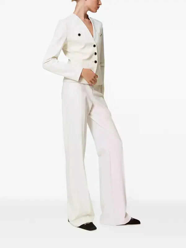 TWINSET Button-detailed Wide-leg Trousers