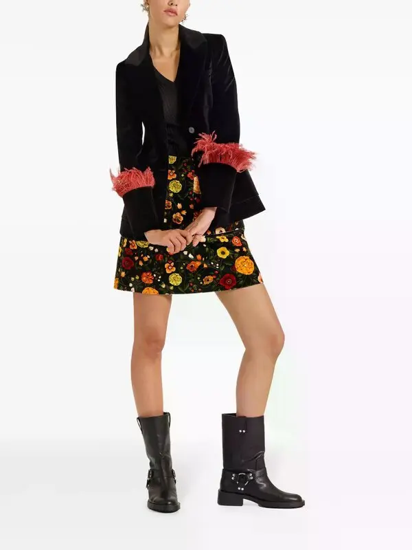 La DoubleJ Keaton Feather-trimmed Blazer