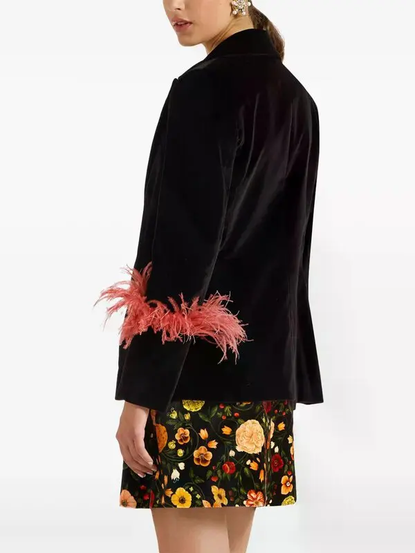 La DoubleJ Keaton Feather-trimmed Blazer