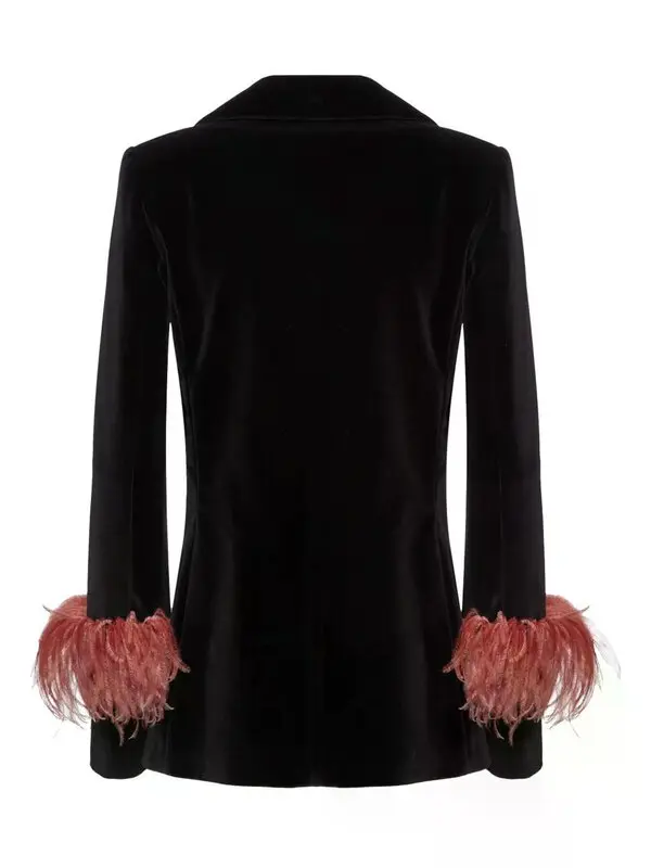 La DoubleJ Keaton Feather-trimmed Blazer