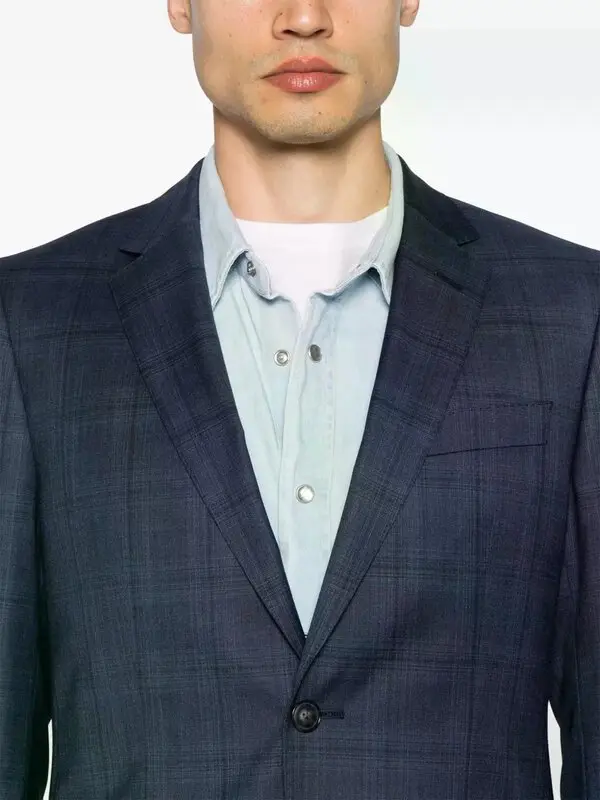 BOSS Check-pattern Single-breasted Suit - Blue