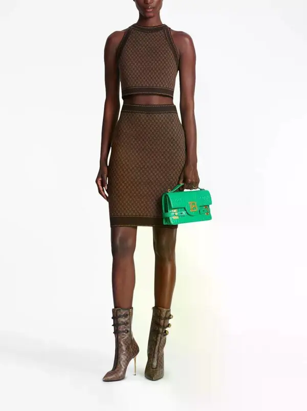 Balmain Monogram-jacquard Skirt