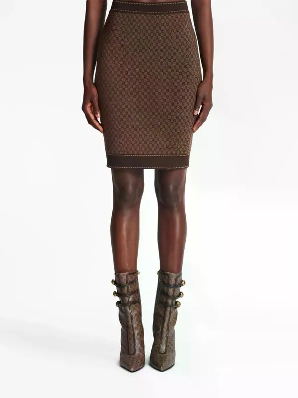 Balmain Monogram-jacquard Skirt