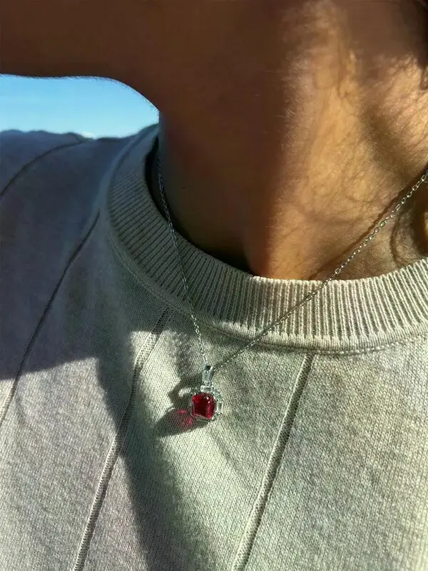 JUWELINA PARIS Sugarloaf Ruby Necklace