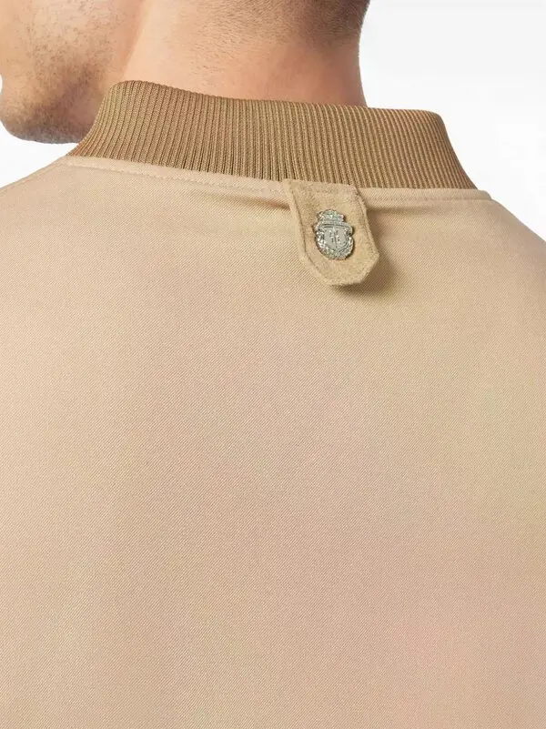BILLIONAIRE Logo-patch Button-up Bomber Jacket