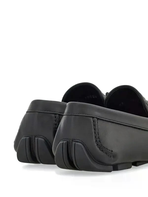 FERRAGAMO Gancini-plaque Leather Loafers