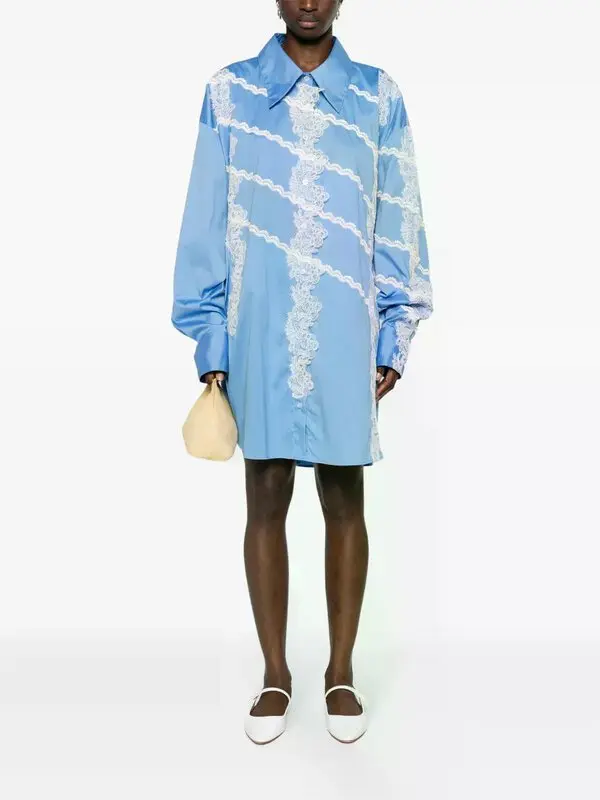 Viktor & Rolf Lace-appliqué Cotton Shirt Dress