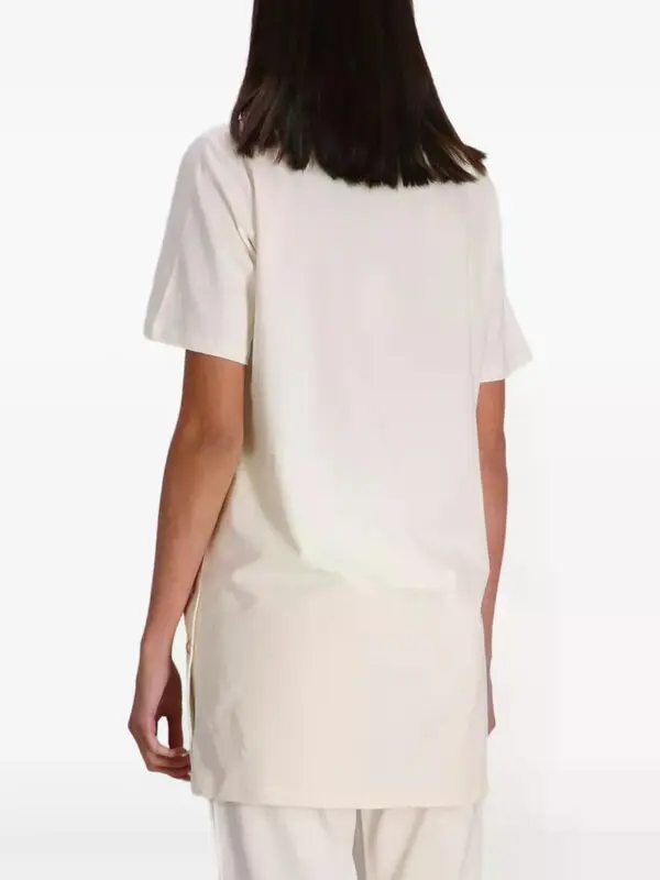 Liu Jo Crew Neck Short Sleeve T-shirt With Side Buttons - White