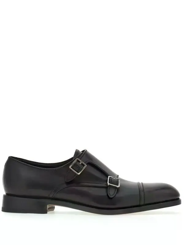 FERRAGAMO Tramezza Double-monkstrap Leather Shoes