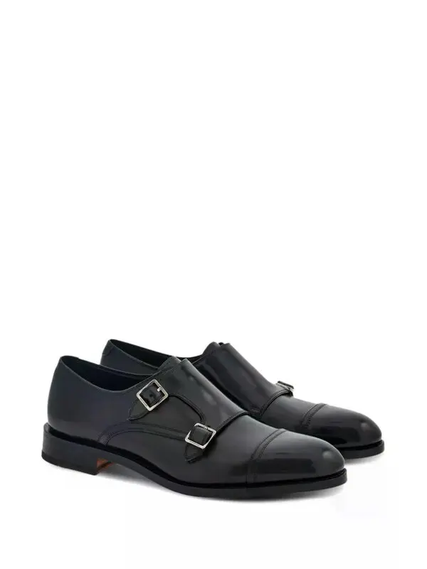 FERRAGAMO Tramezza Double-monkstrap Leather Shoes