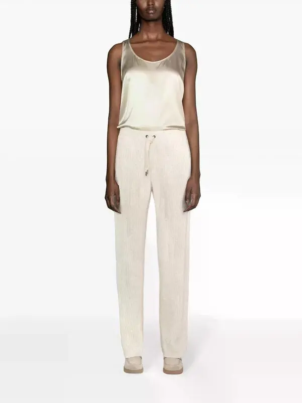 Brunello Cucinelli Sequin-embellished Ribbed-knit Trousers