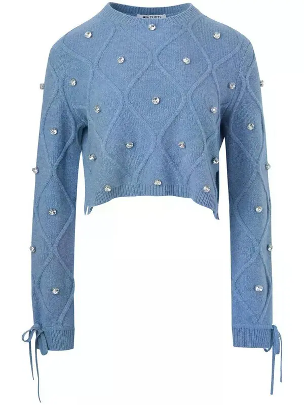 Ports 1961 Crystal-embellished Jumper - Blue