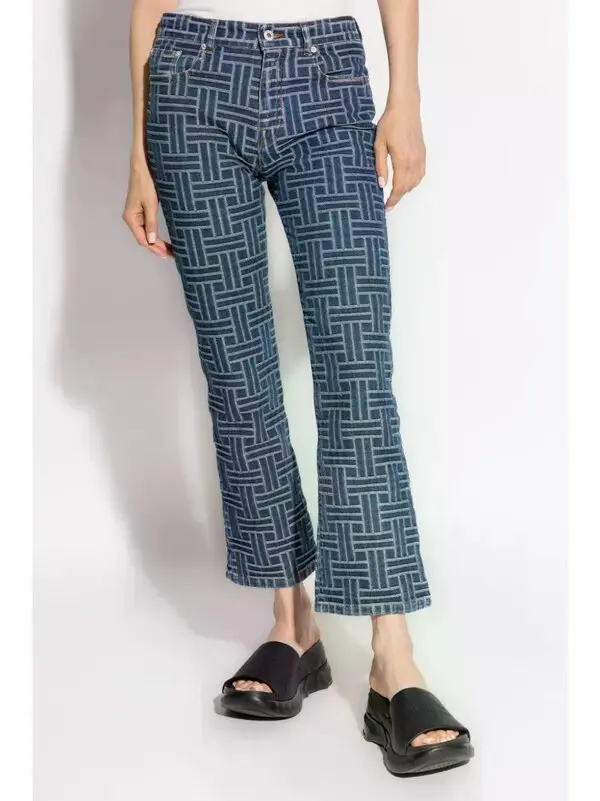 Kenzo Pattern Jacquard Flared Jeans