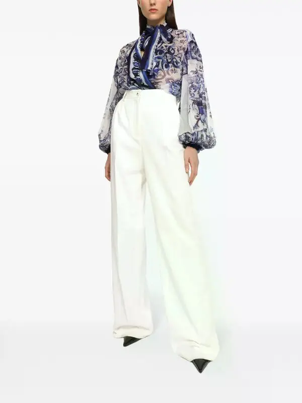 Dolce & Gabbana Majolica-print Silk Blouse