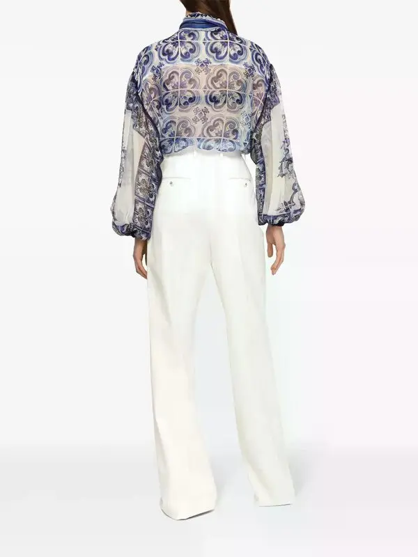 Dolce & Gabbana Majolica-print Silk Blouse