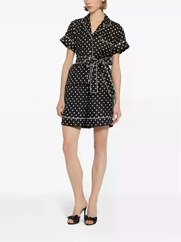 Dolce & Gabbana Polka-dot Silk Twill Shorts
