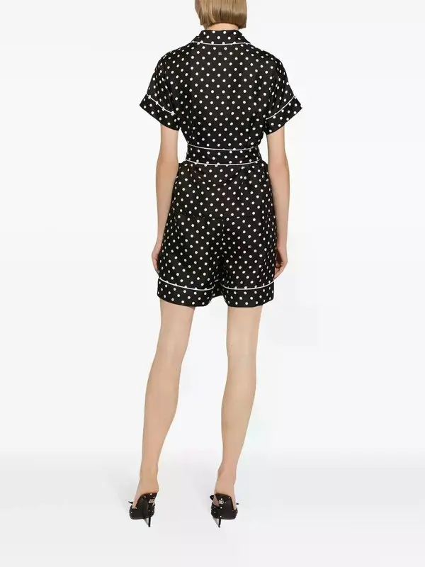 Dolce & Gabbana Polka-dot Silk Twill Shorts