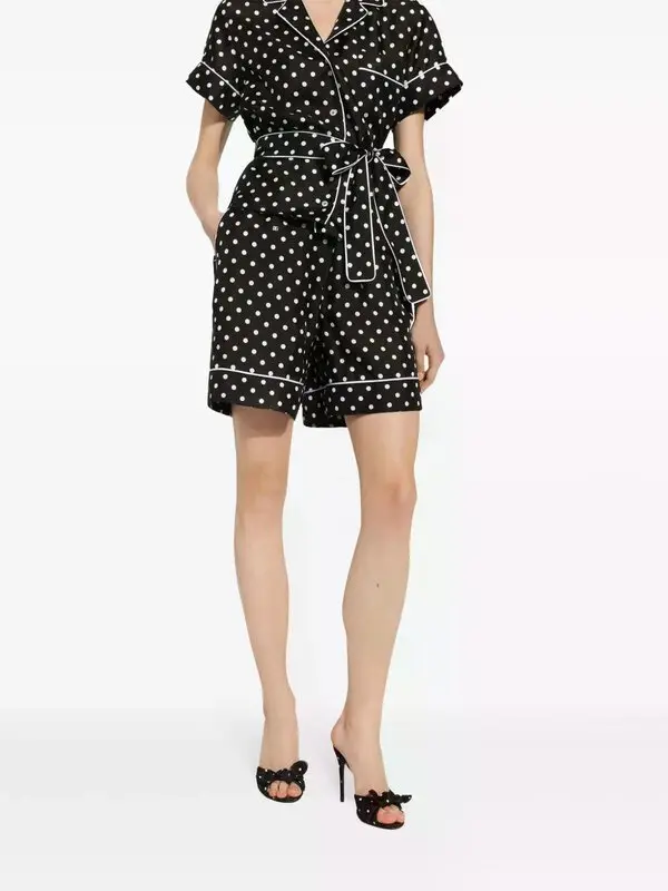 Dolce & Gabbana Polka-dot Silk Twill Shorts