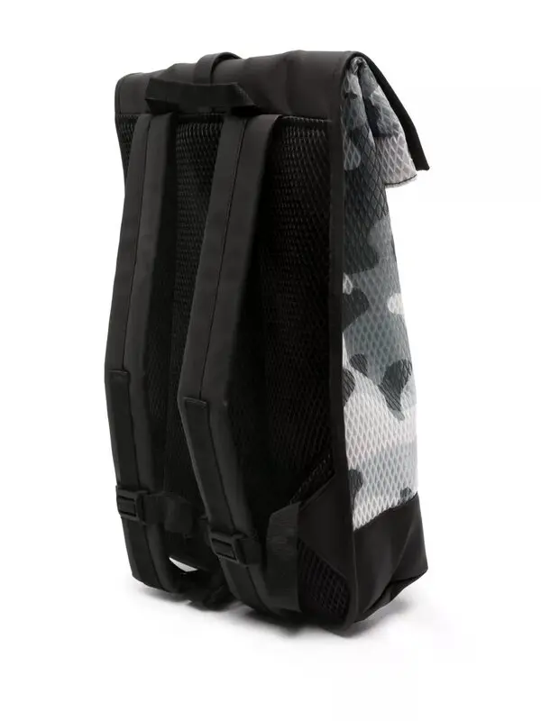 Rains Camouflage Print Textured Backpack