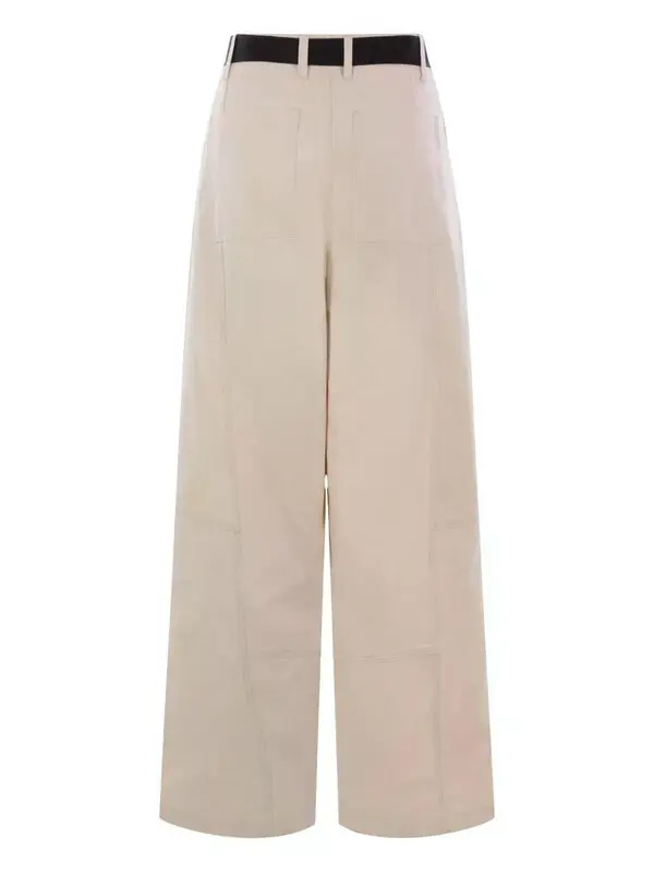 Plan C Belted Canvas Trousers - Neutrals