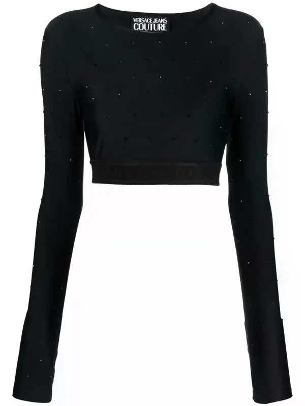 Versace Crystal-embellished Cropped Top