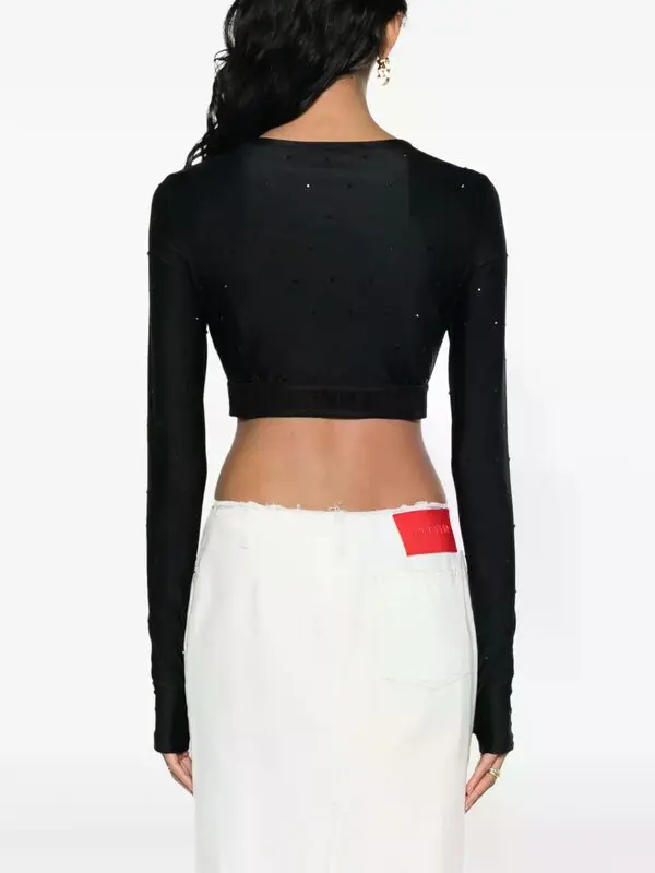 Versace Crystal-embellished Cropped Top