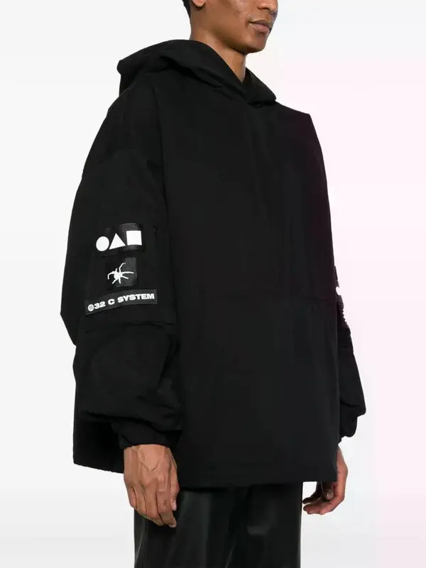 032C Multiple-patch Cotton Hoodie
