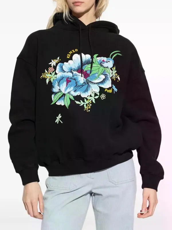 Kenzo Cotton Hoodie With Graphic Print