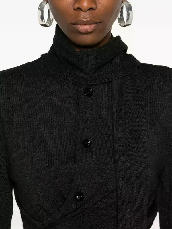 LEMAIRE Scarf-detail Fine Knit Cardigan