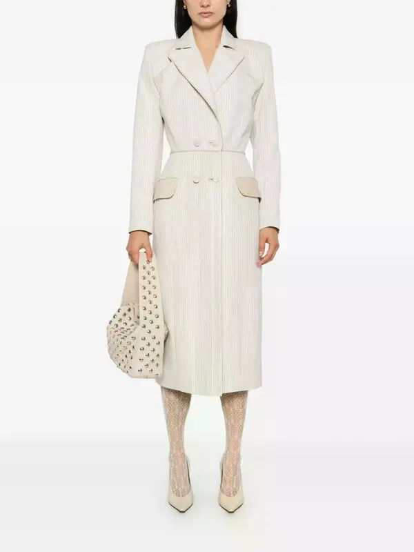 MITILIANE COUTURE Pinstriped Trench Coat