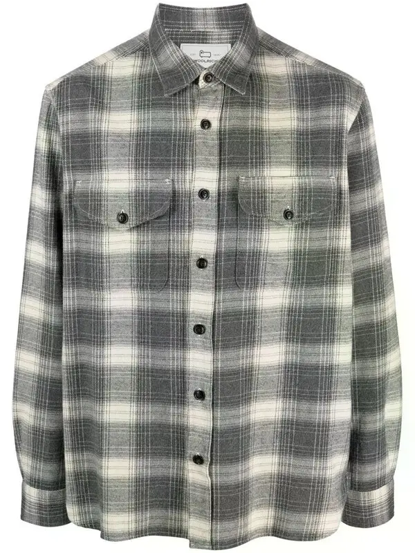 Woolrich Plaid-check Flannel Shirt - Grey