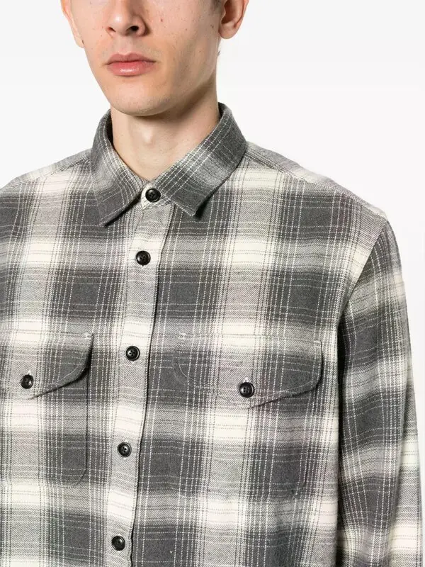 Woolrich Plaid-check Flannel Shirt - Grey