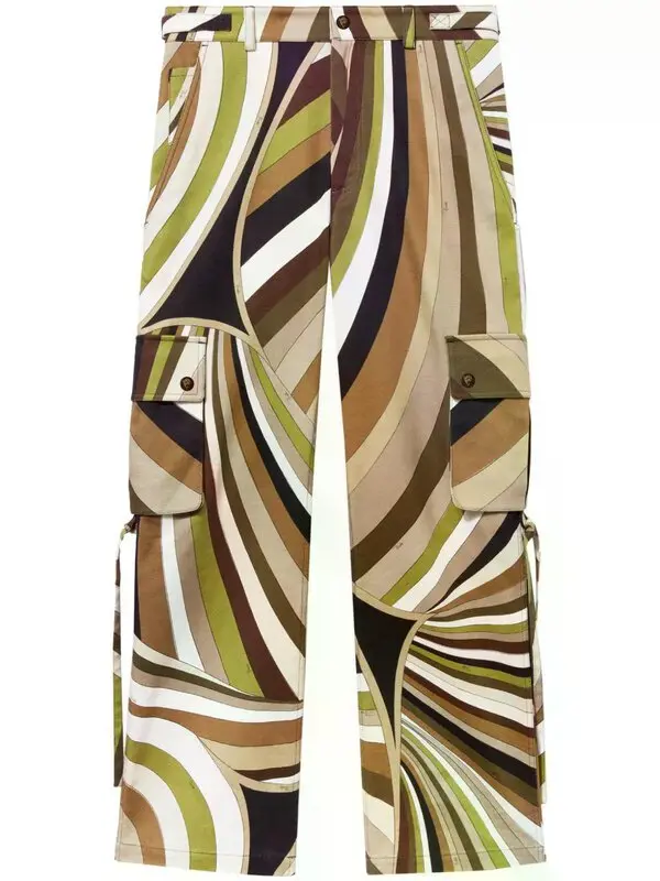 Emilio Pucci Iride-print Cargo Trousers - Neutrals