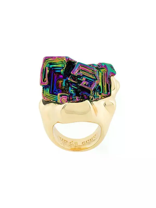 COUP DE COEUR Vortex Rainbow Stone Ring - Metallic