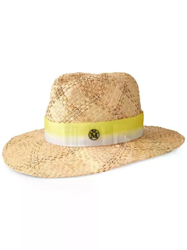 MAISON MICHEL Henrietta Straw Fedora - Neutrals