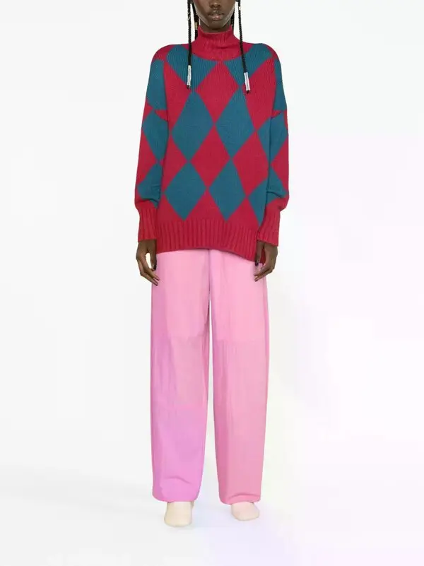 La DoubleJ Argyle Intarsia-knit Jumper - Blue