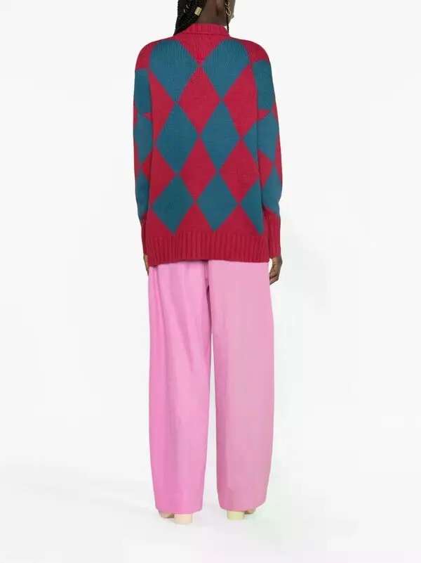 La DoubleJ Argyle Intarsia-knit Jumper - Blue