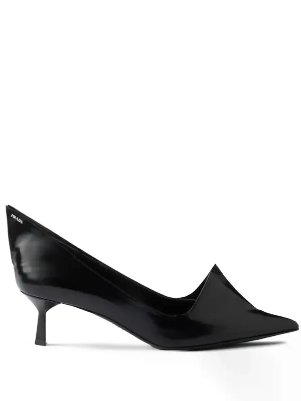 Prada 55mm Brushed Leather Pumps - Black