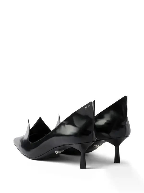 Prada 55mm Brushed Leather Pumps - Black