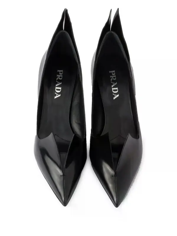 Prada 55mm Brushed Leather Pumps - Black