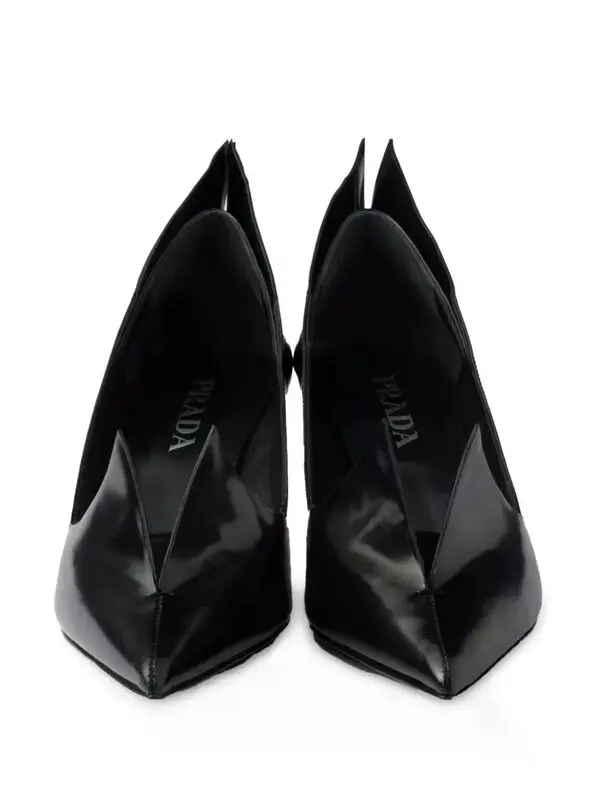 Prada 55mm Brushed Leather Pumps - Black