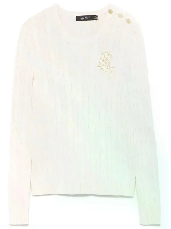 Ralph Lauren Montiva Cable-knit Cotton Sweater - White