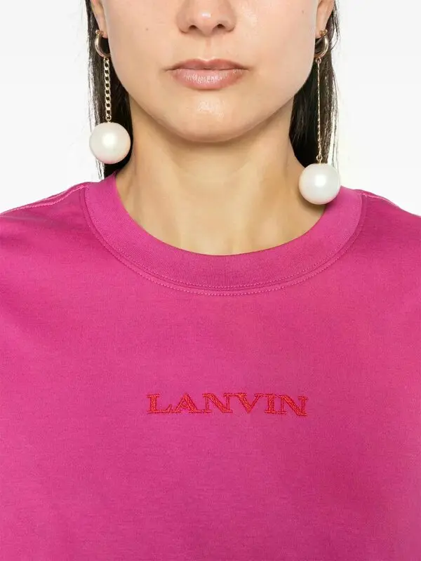 LANVIN Logo-embroidered T-shirt